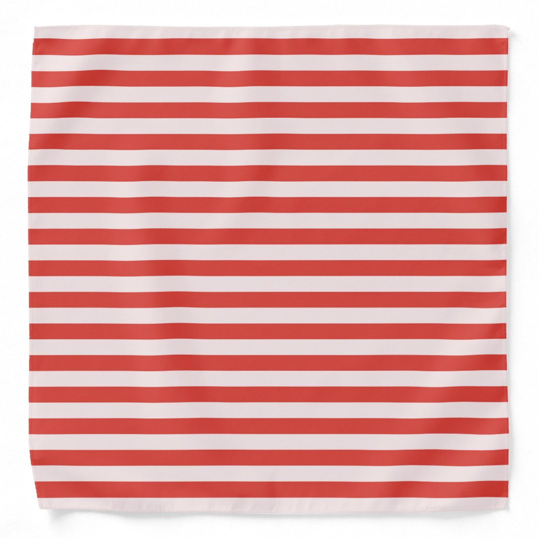 Retro Red and White Stripes Thin Striped Bandana | Zazzle