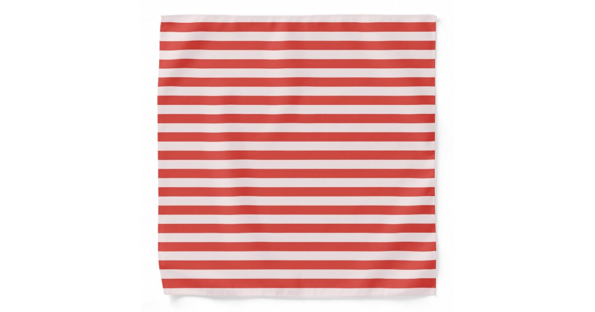 Retro Red and White Stripes Thin Striped Bandana | Zazzle