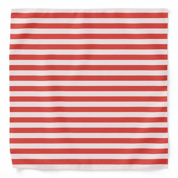 Retro Red and White Stripes Thin Striped Bandana | Zazzle