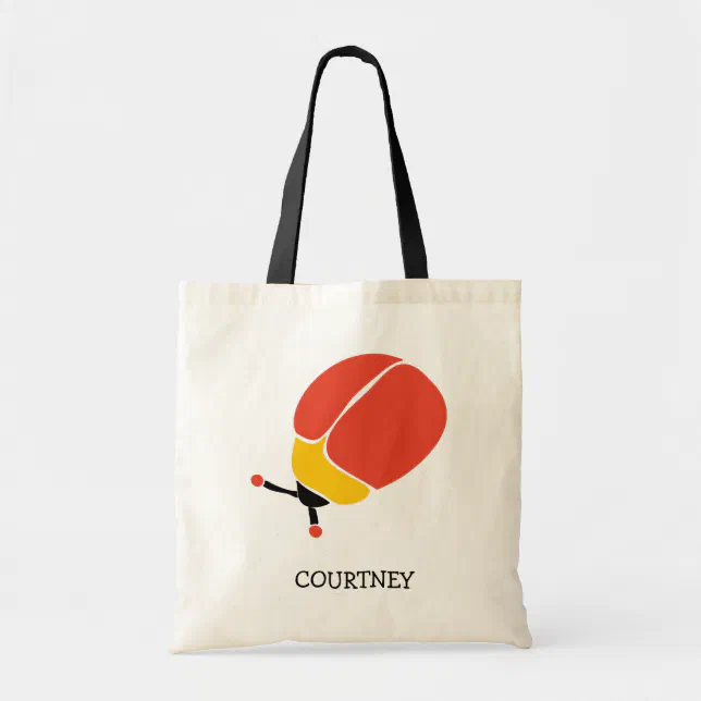 Retro Red and Yellow Beetle Bug Personalized Tote Bag | Zazzle