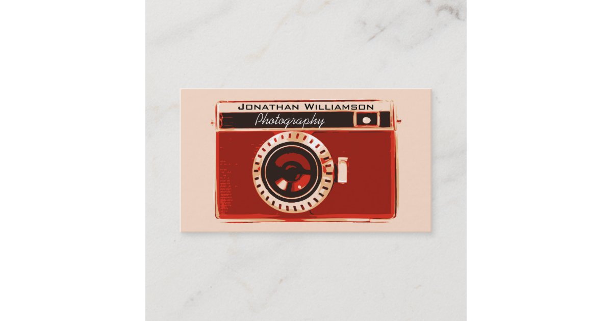 Retro Red Camera Photography Business Cards | Zazzle