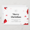 Retro Red Custom Business Company Logo Christmas Holiday Card | Zazzle