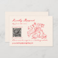 Retro Red Hand Drawn Quirky Cute QR Code Wedding RSVP Card | Zazzle