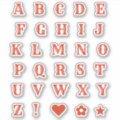 Retro Red Letters | Monogram Alphabet Stickers | Zazzle