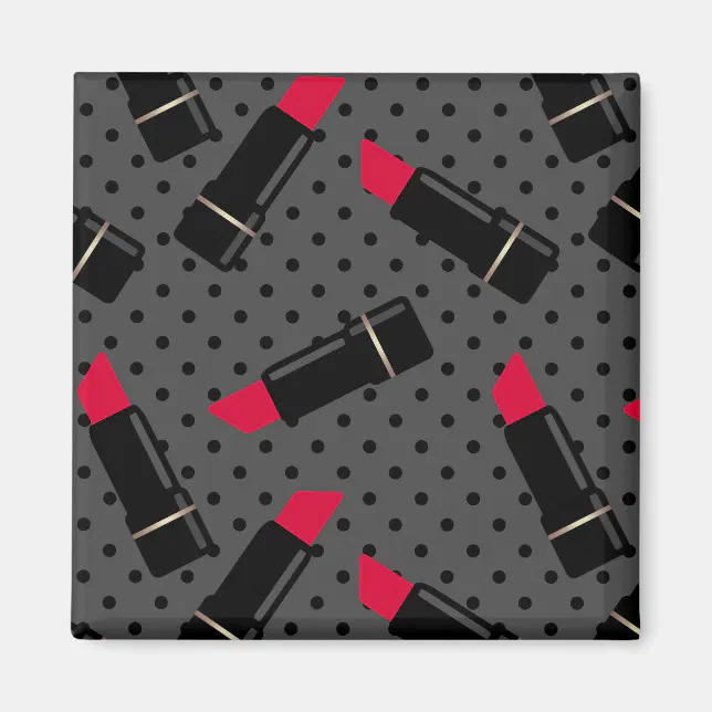 Retro, red lipstick magnet | Zazzle