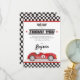 Retro Red Race Car Boy Birthday Party Thank You Card | Zazzle
