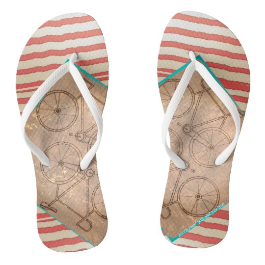 Retro Red Stripe Bicycle Flip Flops | Zazzle.com