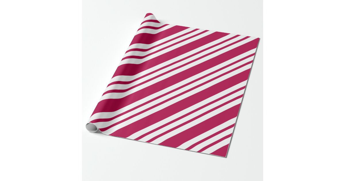 Retro Red Striped Christmas Candy Wrapping Paper | Zazzle
