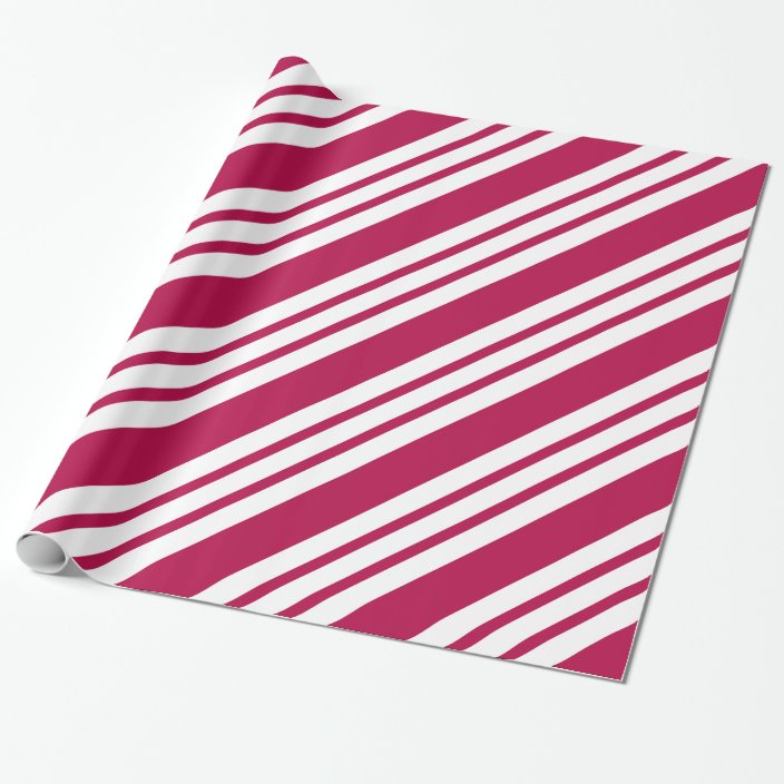 Retro Red Striped Christmas Candy Wrapping Paper | Zazzle