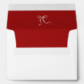 Retro Red & White Hand Drawn Bow Wedding Envelope | Zazzle