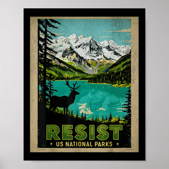 Retro Resist Alt Us National Park Nps Service Poster | Zazzle
