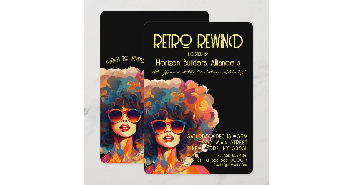 Retro Rewind Christmas Party Invitation | Zazzle