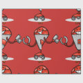 Retro Robot Cartoon Fun Red and Silver AI Bot Wrapping Paper | Zazzle