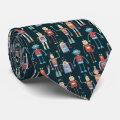 Retro Robot Pattern Dark Neck Tie | Zazzle