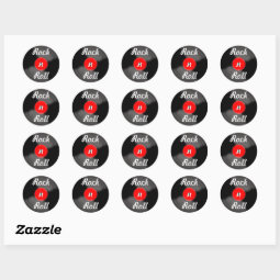 Retro Rock and Roll Vinyl Record Stickers | Zazzle