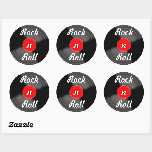 Retro Rock and Roll Vinyl Record Stickers | Zazzle