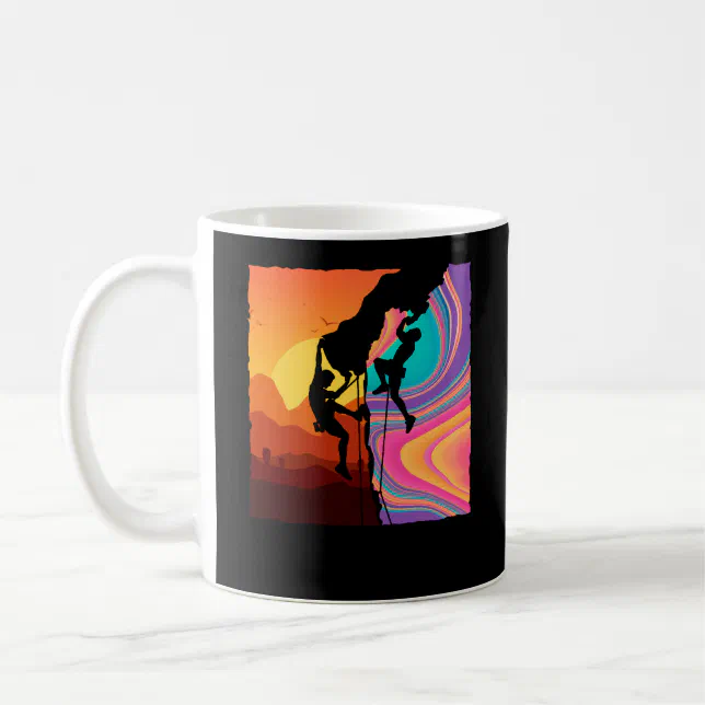 Retro Rock Climbing Bouldering Wall Climber Coffee Mug | Zazzle