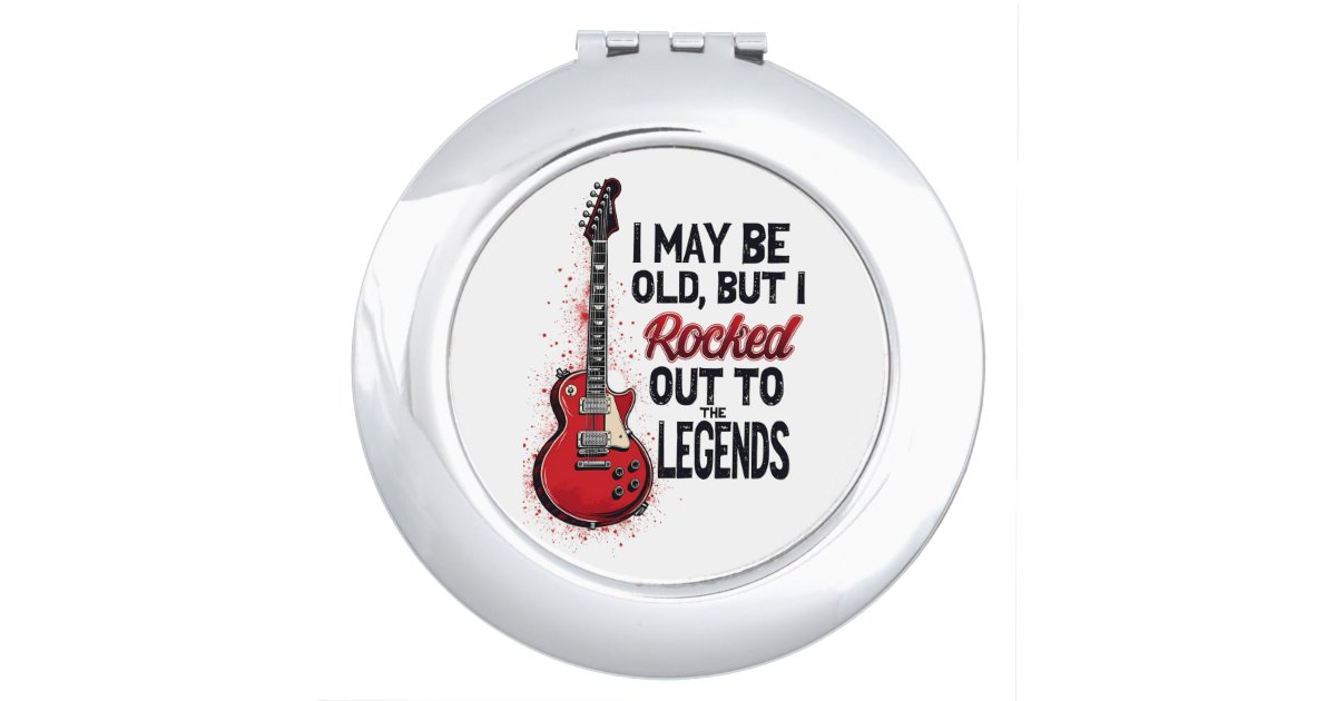 Retro Rock Guitar Classic Music Nostalgia Design Compact Mirror | Zazzle