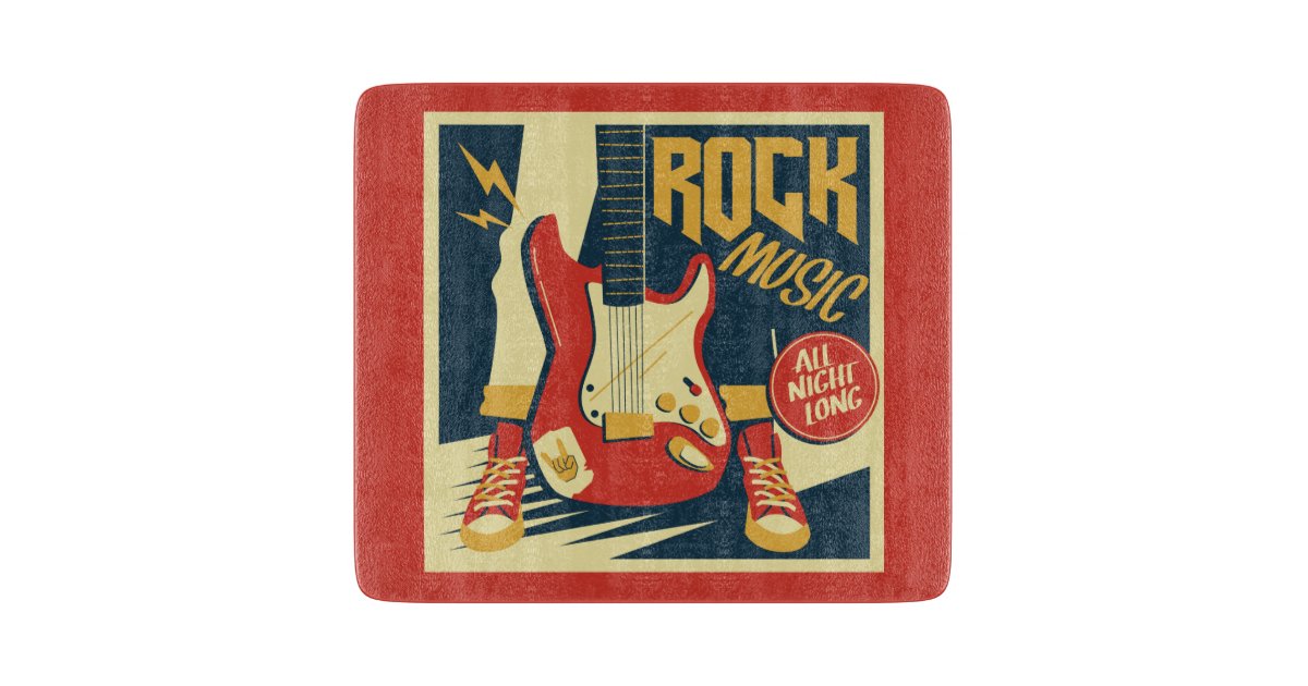 Retro Rock Music cutting board | Zazzle