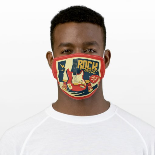Retro Rock Music face mask | Zazzle