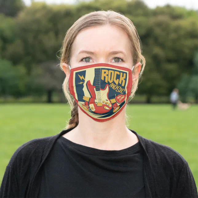 Retro Rock Music face mask | Zazzle