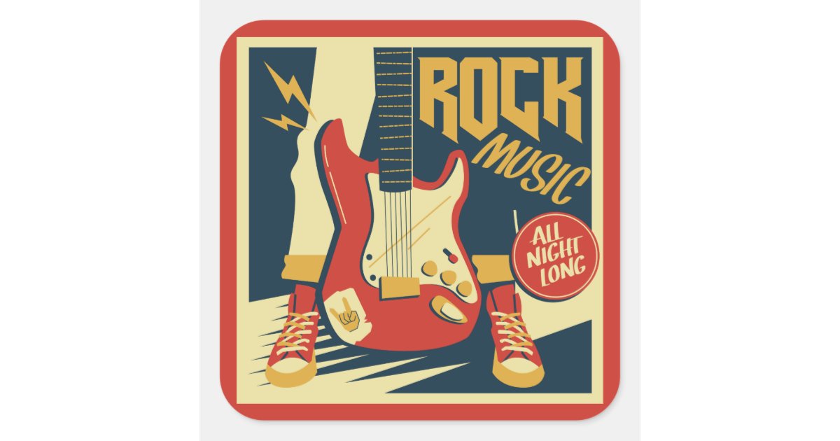 Retro Rock Music stickers | Zazzle