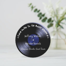 Retro Rock n Roll Vinyl Record Wedding Invitation | Zazzle