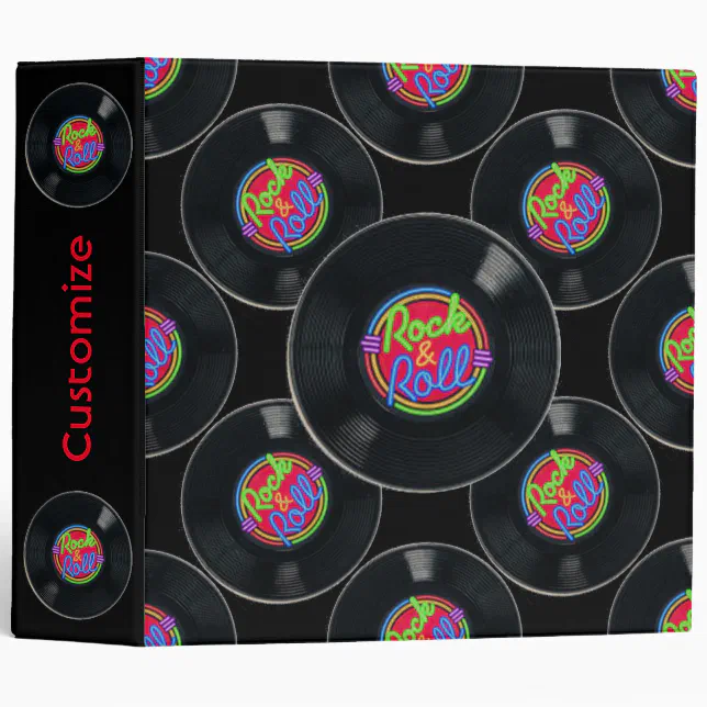 Retro Rock & Roll Vinyl Binder | Zazzle