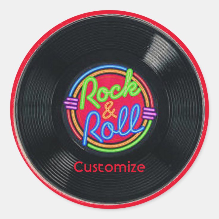 Retro Rock & Roll Vinyl Stickers | Zazzle