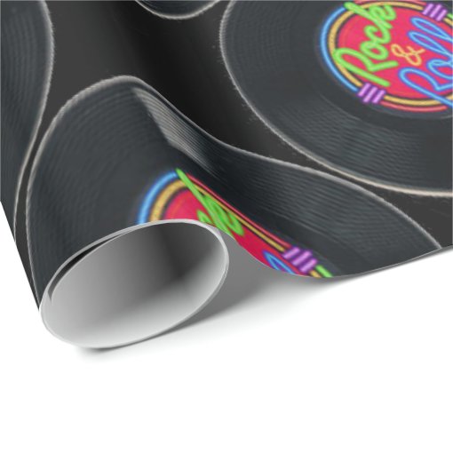 Retro Rock & Roll Vinyl Wrapping Paper | Zazzle