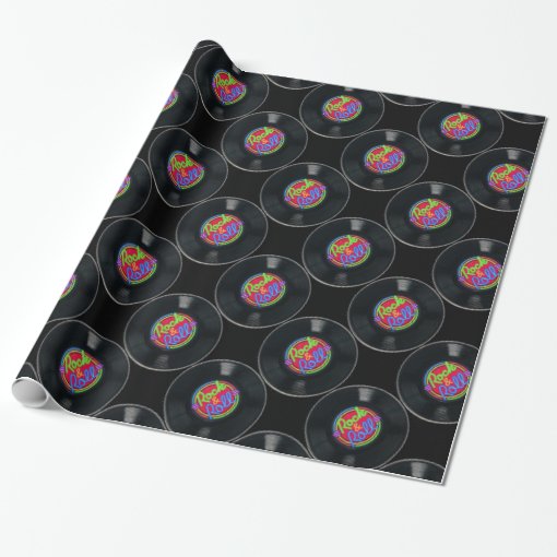 Retro Rock & Roll Vinyl Wrapping Paper | Zazzle