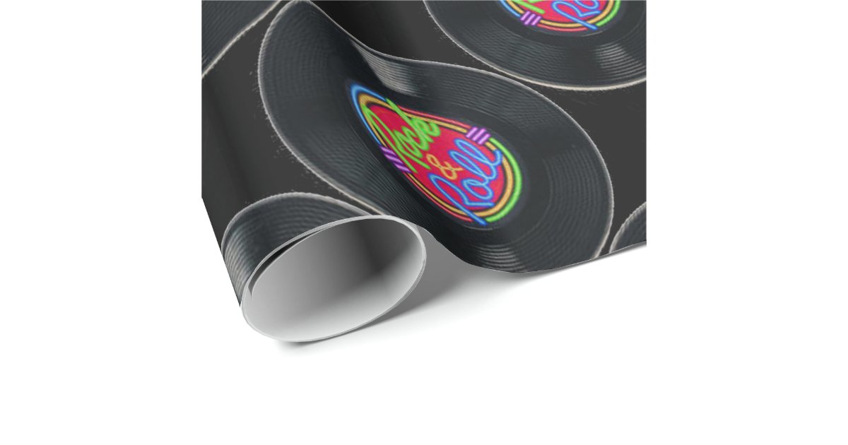 Retro Rock & Roll Vinyl Wrapping Paper | Zazzle