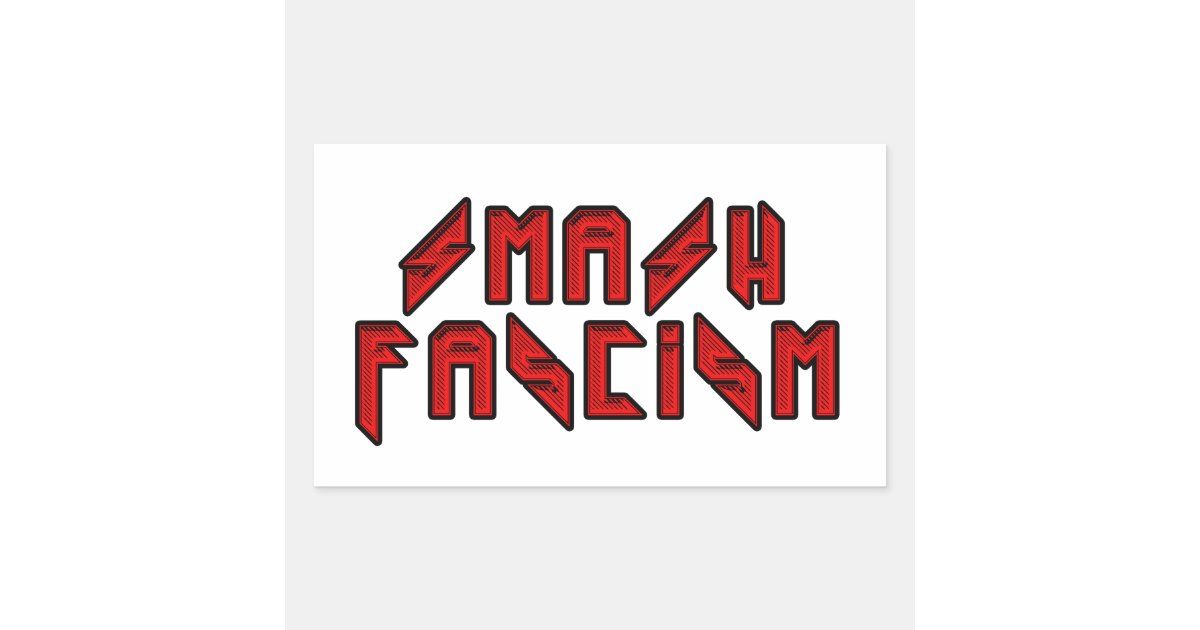 Retro Rocker - Smash Fascism Rectangular Sticker | Zazzle