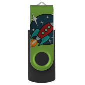 RETRO ROCKET SHIP 8GB USB FLASH DRIVE | Zazzle