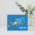 Retro Rocket Ship Thank You Card | Zazzle