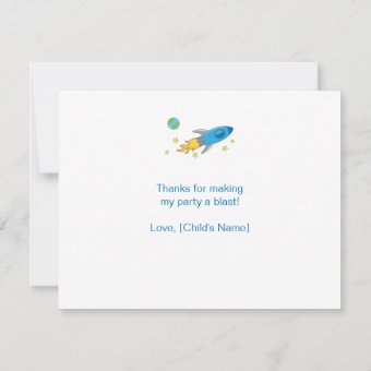 Retro Rocket Ship Thank You Card | Zazzle