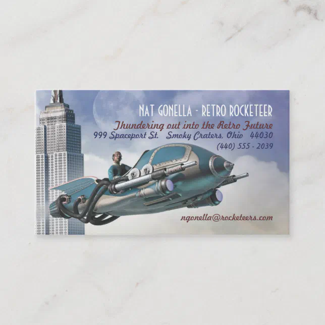 Retro Rocketeer Business Cards | Zazzle