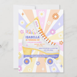 Retro Roller Disco Birthday Party Invitation | Zazzle
