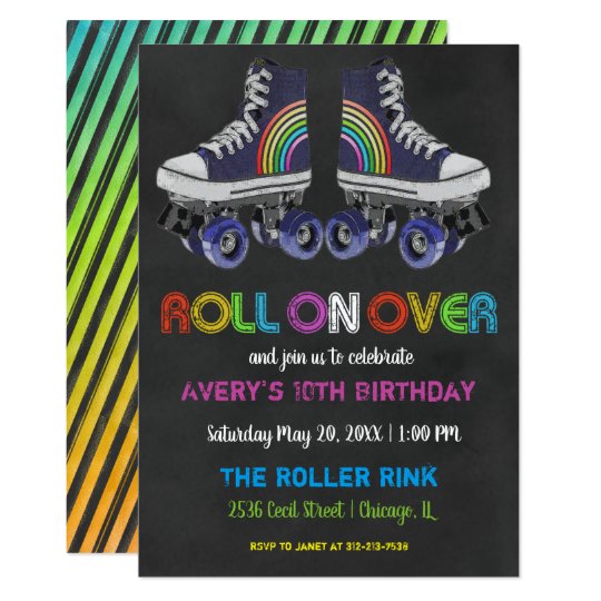 Retro Roller Skating Party Invitation | Zazzle.com