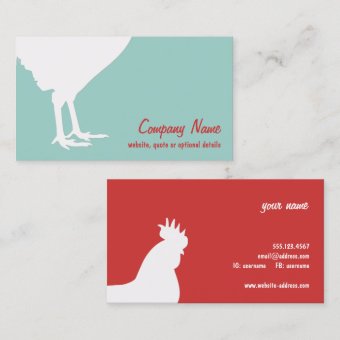 Retro Rooster Business Card | Zazzle