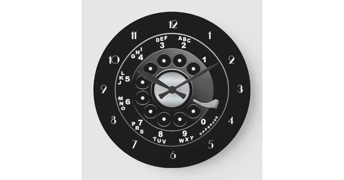 Retro Rotary Dial Large Clock | Zazzle