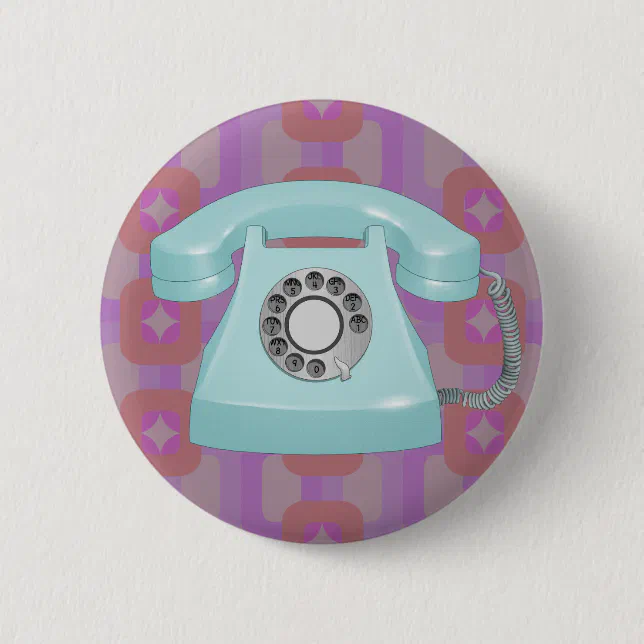 Retro Rotary Phone Button | Zazzle