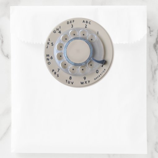 Retro Rotary Phone Dial Classic Round Sticker | Zazzle