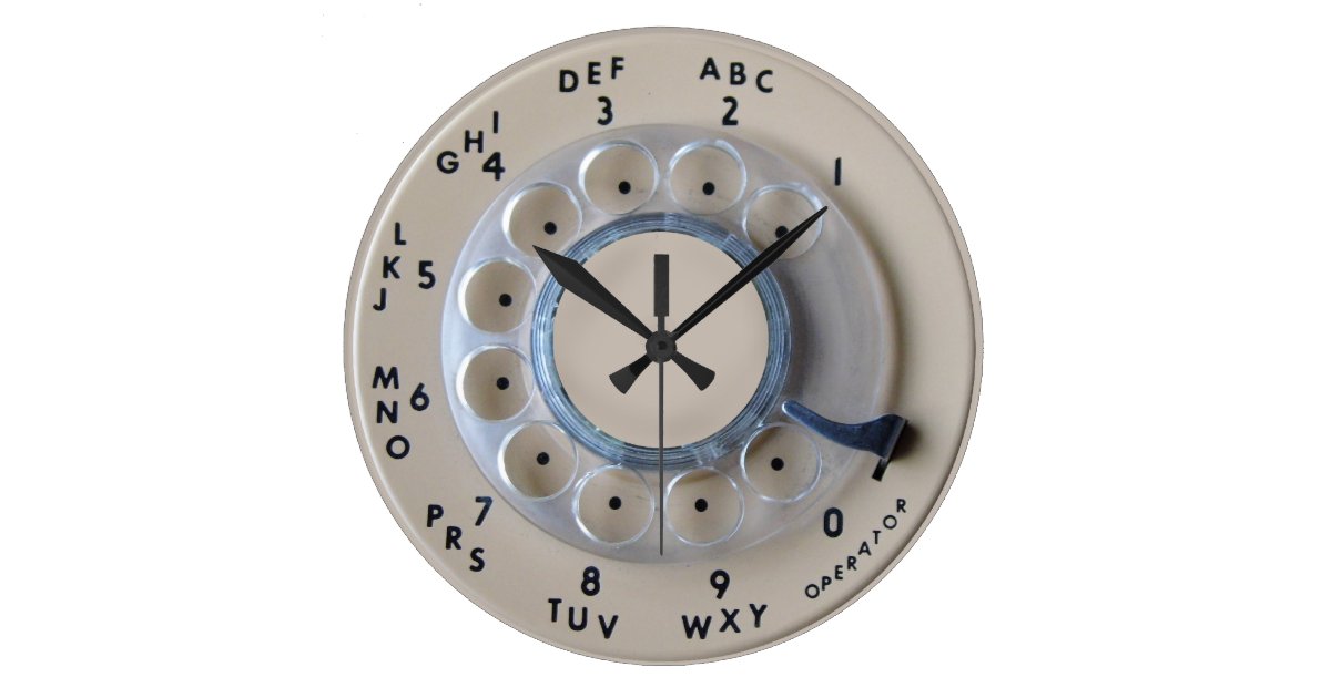 Retro Rotary Phone Dial Large Clock | Zazzle.com
