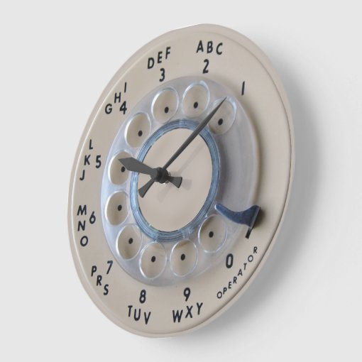 Retro Rotary Phone Dial Large Clock | Zazzle