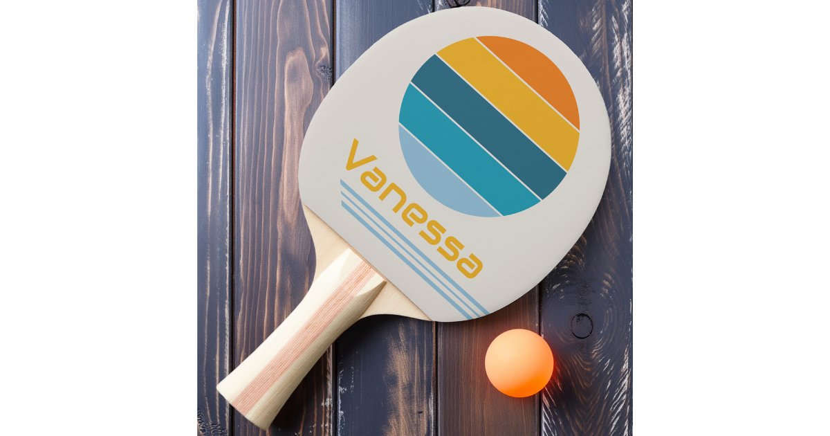 Retro Rotation Rainbow Ping Pong Paddle | Zazzle