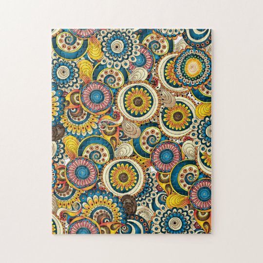 Retro Rounds Colorful Jigsaw Puzzle | Zazzle.com