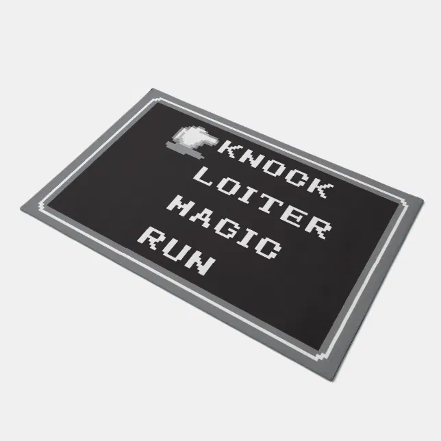 Retro RPG Menu Door Mat 24" x 36" (8-bit) | Zazzle