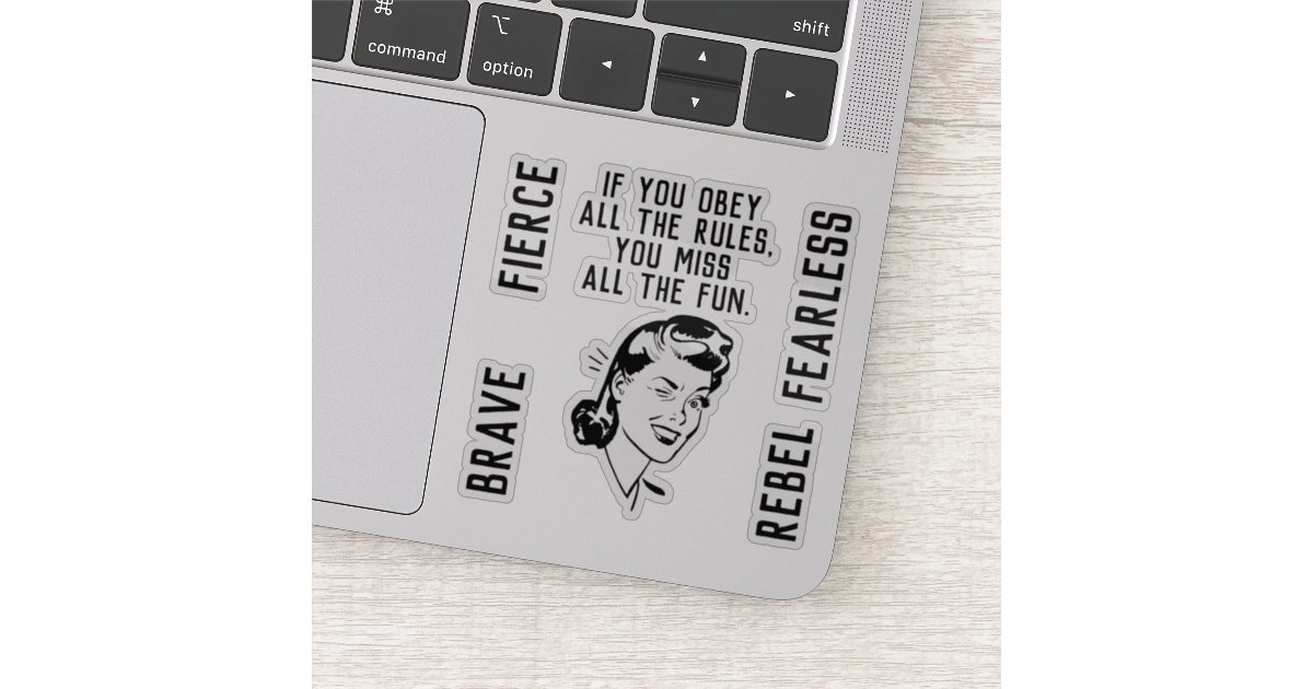 Retro Rule Breaker Woman Sticker | Zazzle