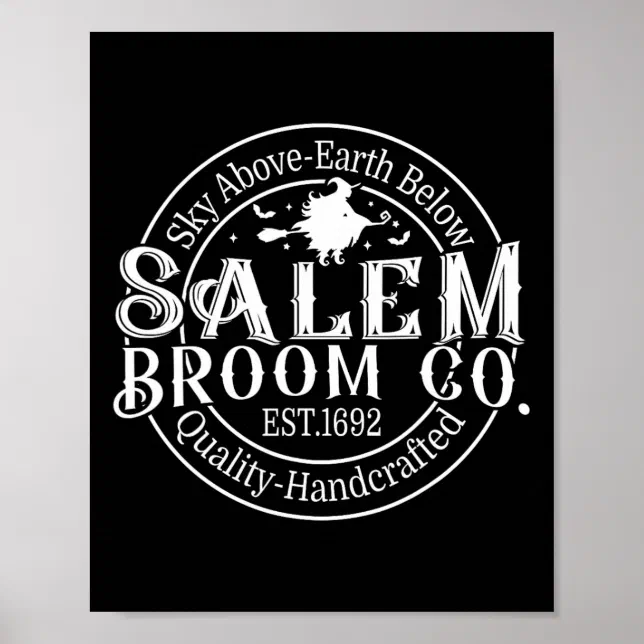 Retro Salem Broom Company Est 1692 Massachusetts H Poster | Zazzle